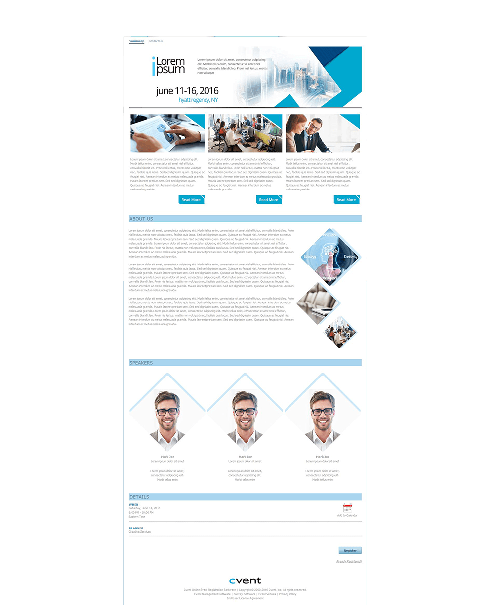 Cvent | Visual Showcase for Event Management