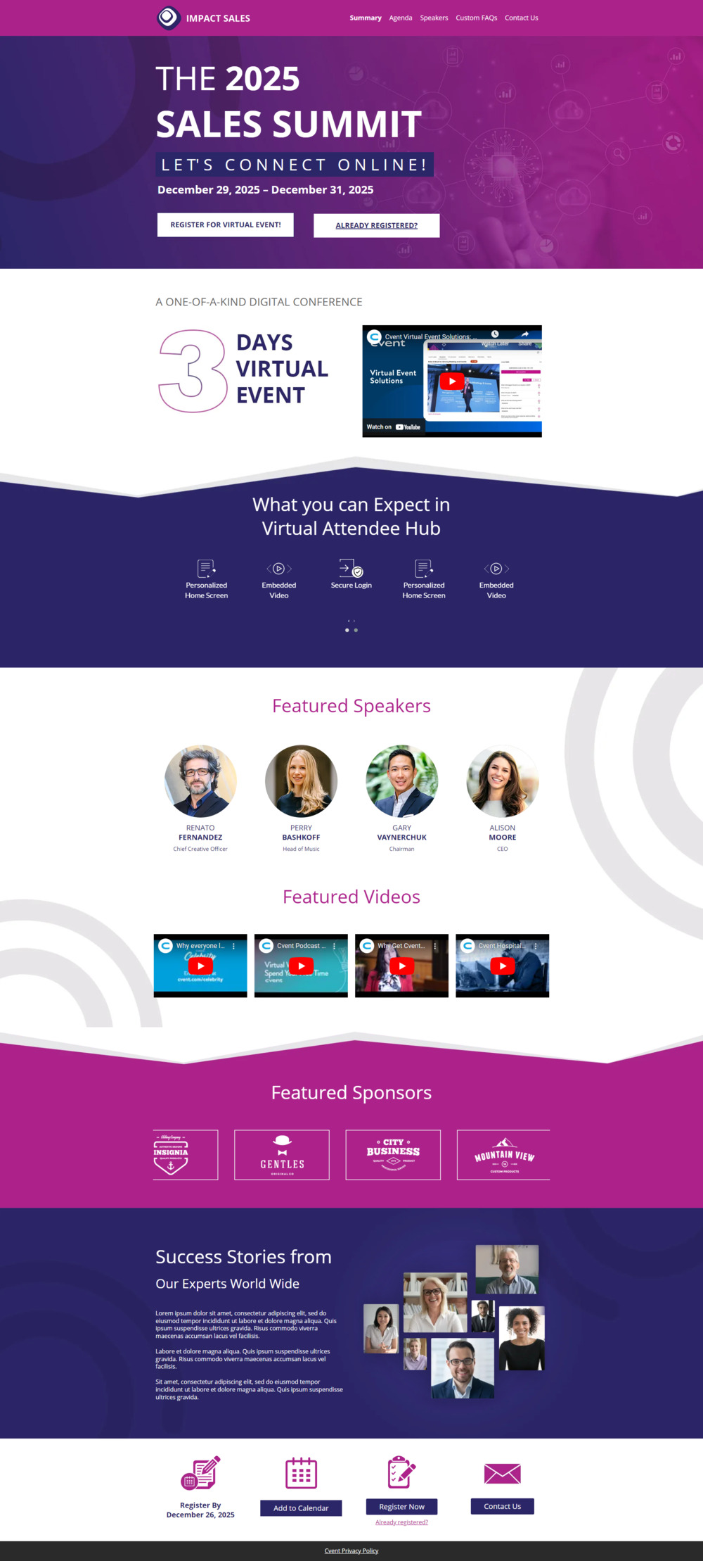 Cvent | Visual Showcase for Event Management